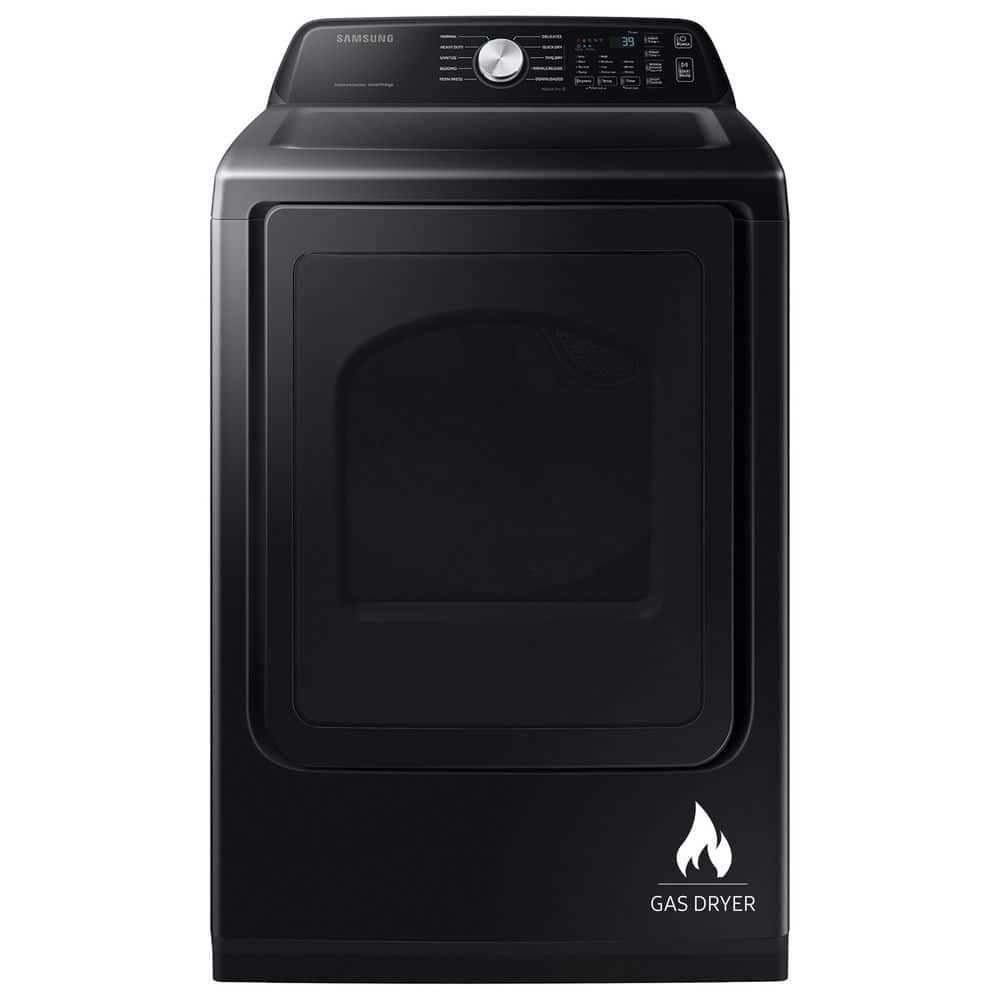 Samsung 7.4 cu. ft. Vented Front Load Smart Gas Dryer in Brushed Black ...