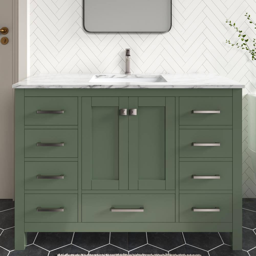 HOMEVY STUDIO Anneliese 48 in. W x 21 in. D x 35 in. H Single Sink ...