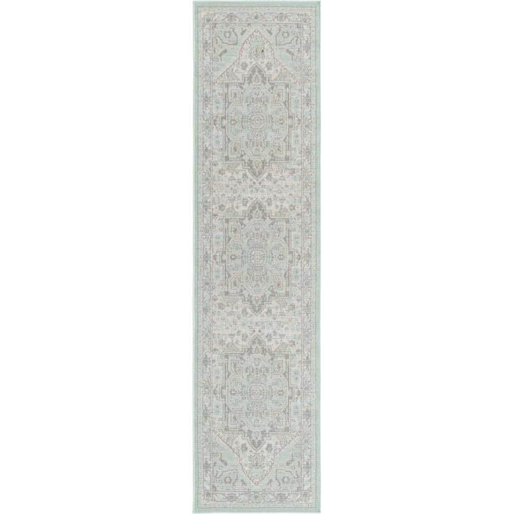 Unique Loom Whitney Milano Mint 2 ft. x 8 ft. Area Rug 3154841 - The ...