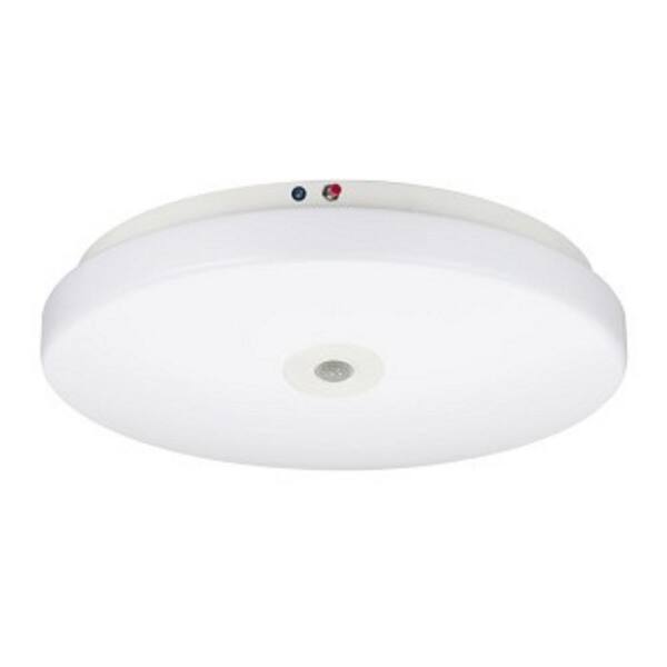 LEDVANCE 15 in. White Selectable LED Flush Mount with Motion Sensor and ...