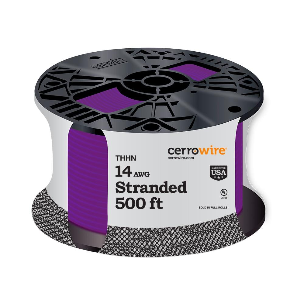 Cerrowire 500 ft. 14 Gauge Purple Stranded Copper THHN Wire 112-3459J ...