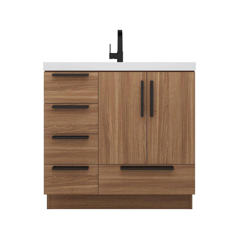 BV Better Vanity Carla 36 in. W x 20 in. D x 35 in. H Single Sink ...