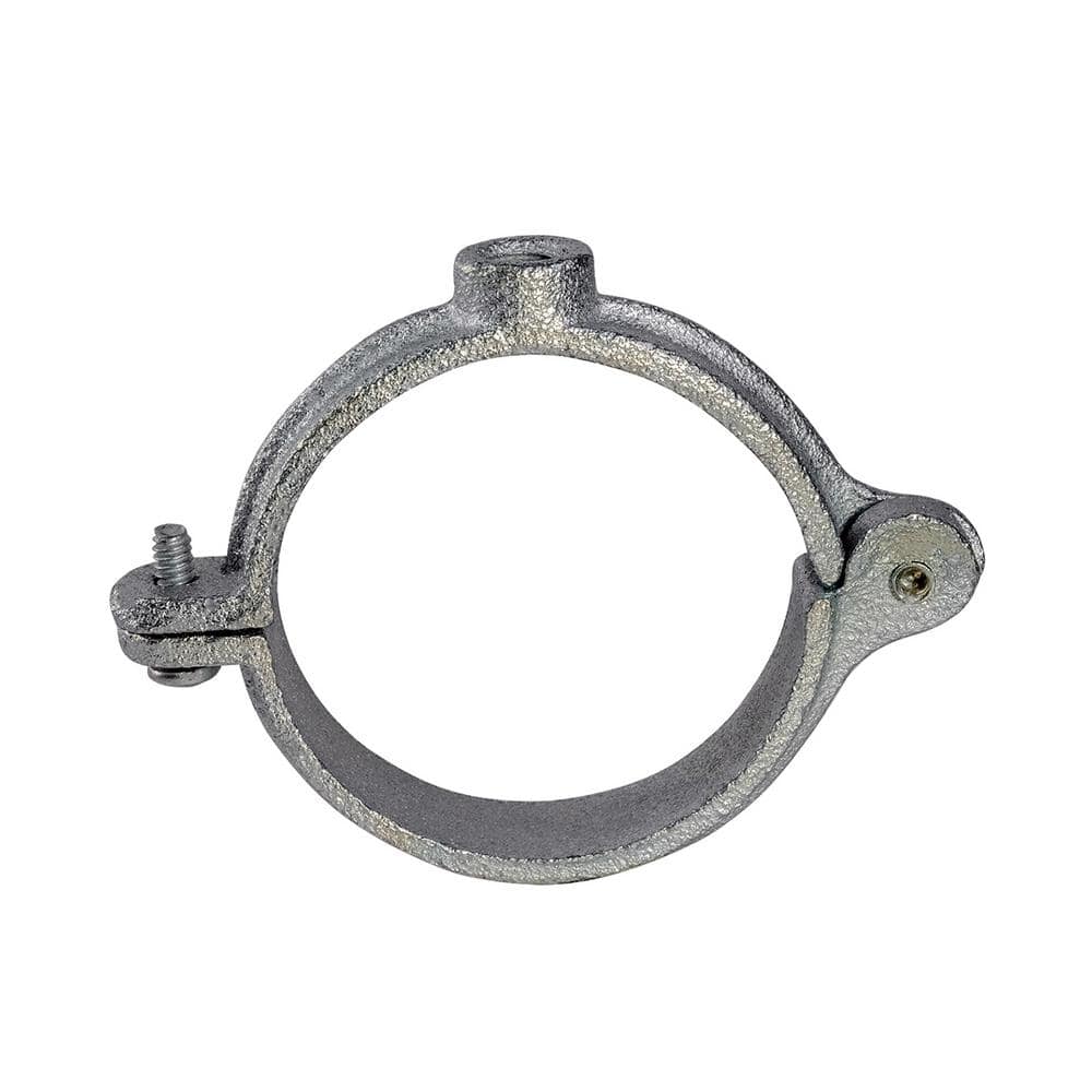 PLUMBFLEX 2 in. Hinged Split Ring Pipe Hanger in Galvanized Malleable ...