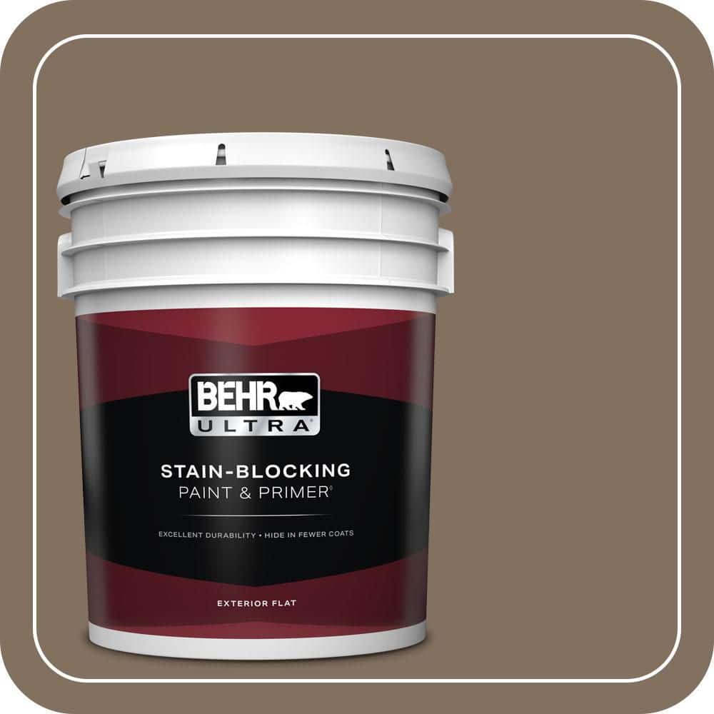 BEHR ULTRA 5 gal. #PPU5-04 Mocha Latte Flat Exterior Paint & Primer ...