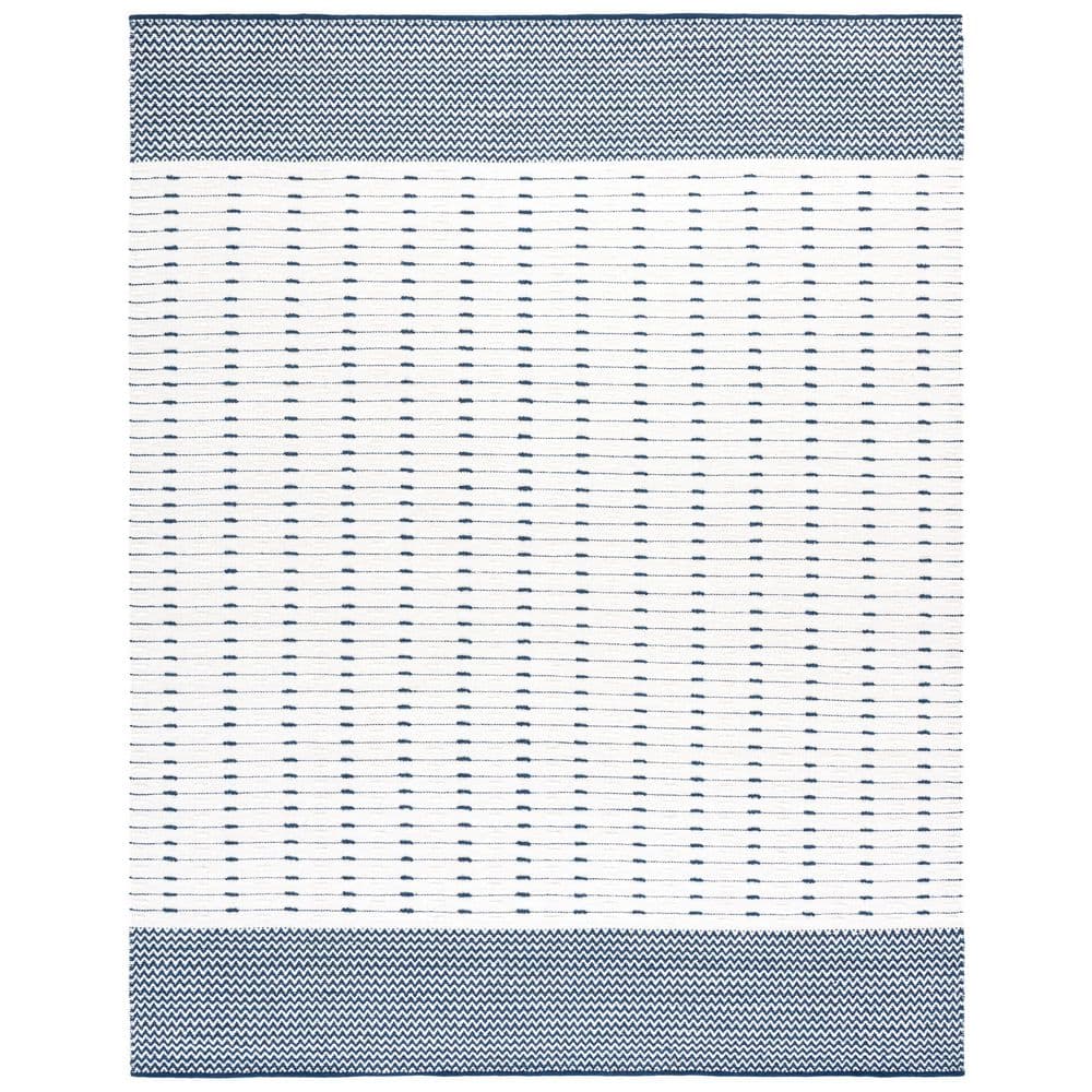 SAFAVIEH Martha Stewart Denali 8 ft. x 10 ft. Navy/Ivory Zig-Zag ...