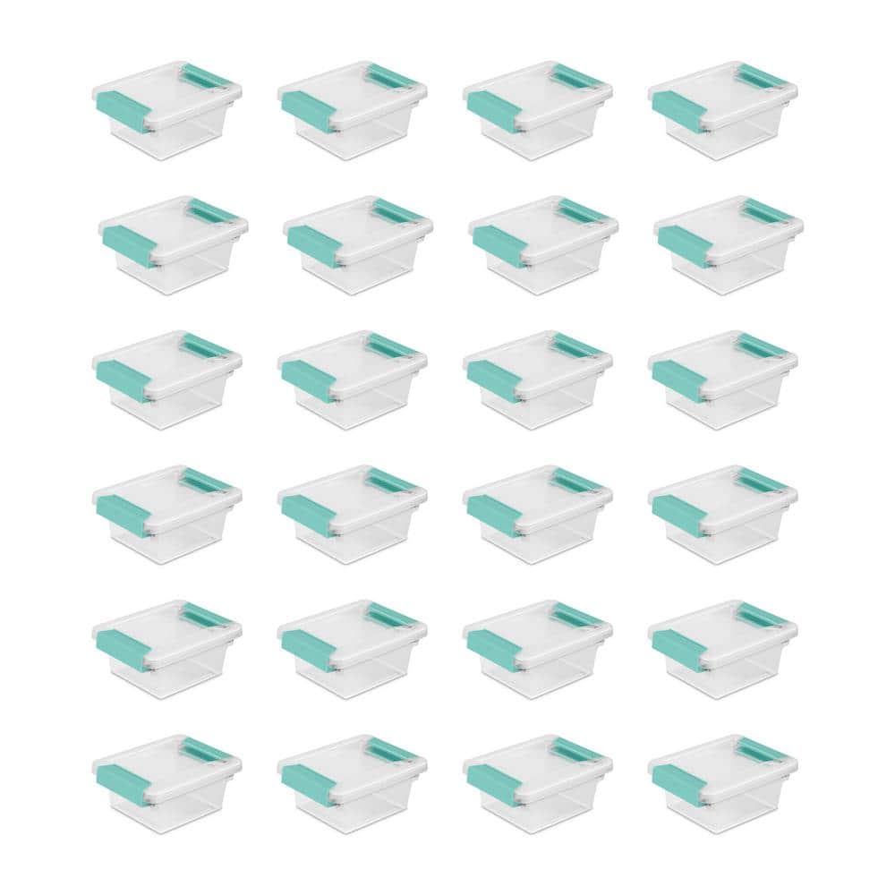 Reviews for Sterilite Mini Clip Plastic Storage Box Clear with Blue ...