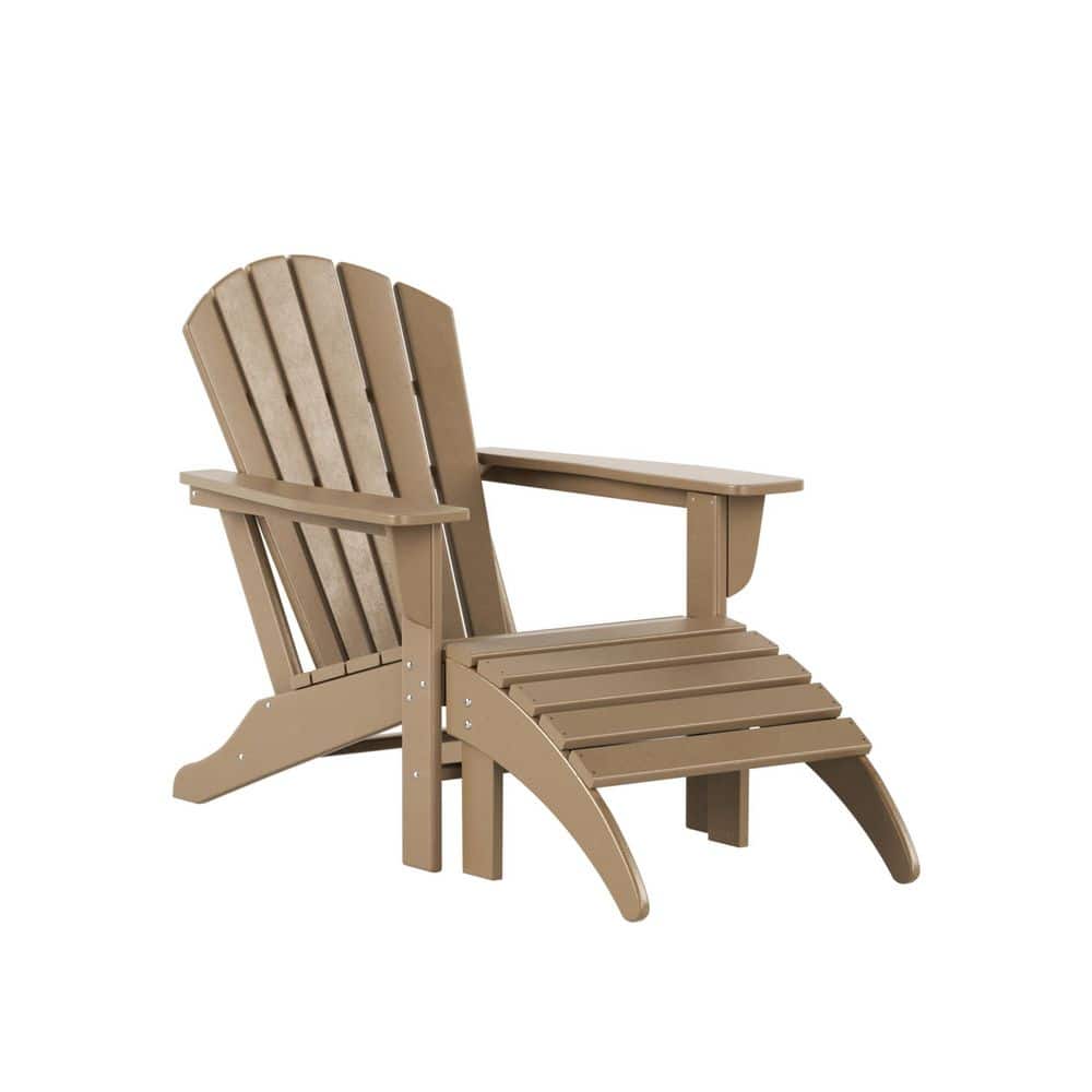 WESTIN OUTDOOR Mason Weathered Wood 2-Piece Poly Plastic Outdoor Patio ...