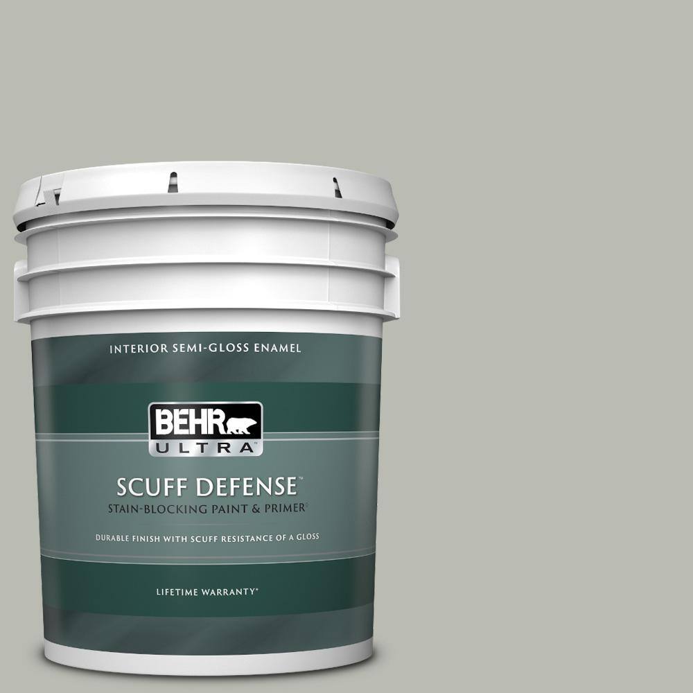 BEHR ULTRA 5 gal. #N380-3 Weathered Moss Extra Durable Semi-Gloss ...