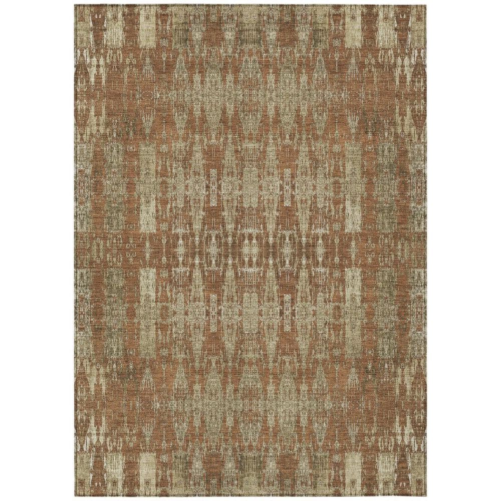 HomeRoots Orange, Taupe, Beige 3 ft. x 5 ft. Woven Moroccan Polyester ...