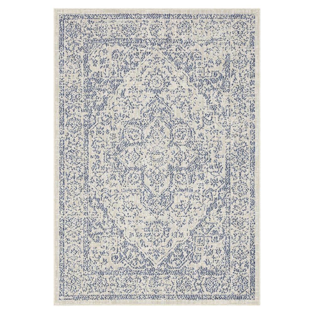 PLAYA RUG Zaria Blue 4 ft. x 6 ft. Indoor/Outdoor Area Rug ZAR-Blue-4X6 ...