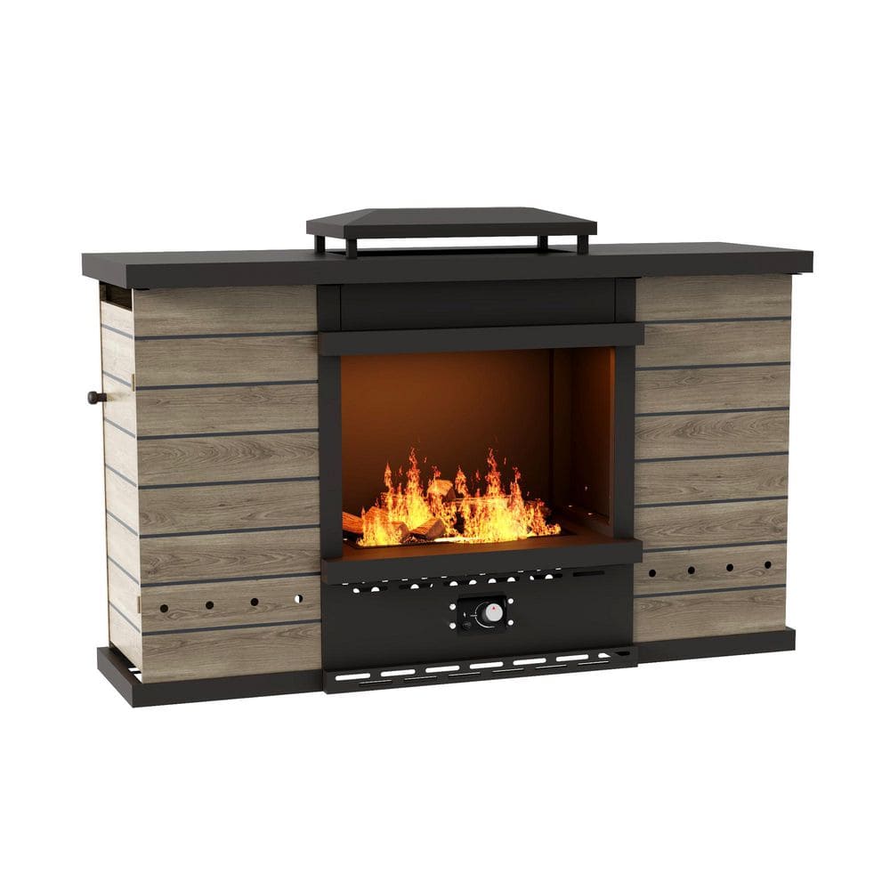 INMITOM 62.9 in. Metal Propane Outdoor Fire Pit Table 50,000 BTU Gas ...