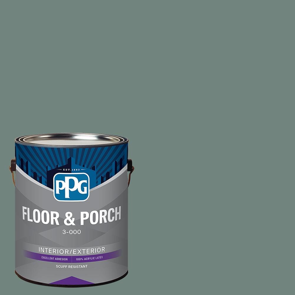 PPG 1 gal. PPG1136-6 Dwarf Spruce Satin Interior/Exterior Floor and ...