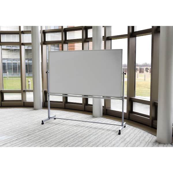 Luxor 72 in. x 40 in. Double Sided Mobile Magnetic Whiteboard MB7240WW The Home Depot