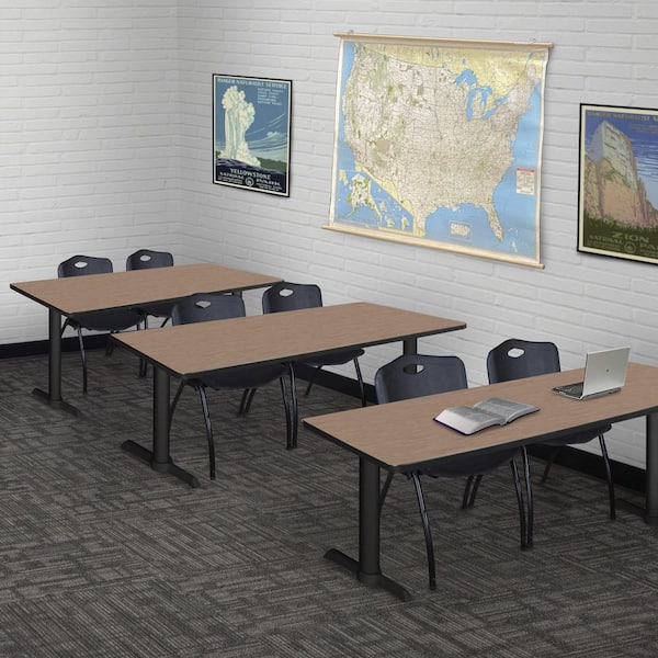 Regency Cain 72 in. x 24 in. Noble Oak T-Base Training Seminar Table ...