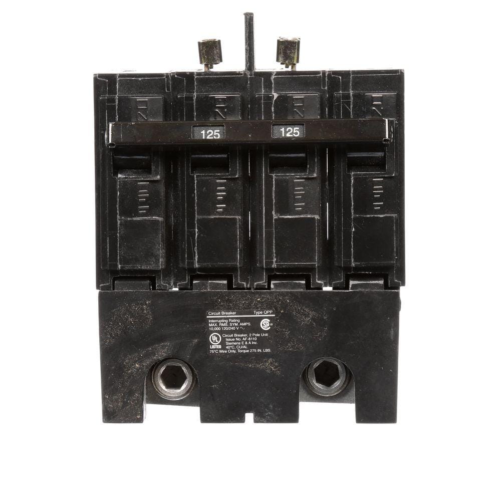 Siemens 125 Amp 4-Pole Type QPP 10kA Bolt-on Circuit Breaker Q2125B ...