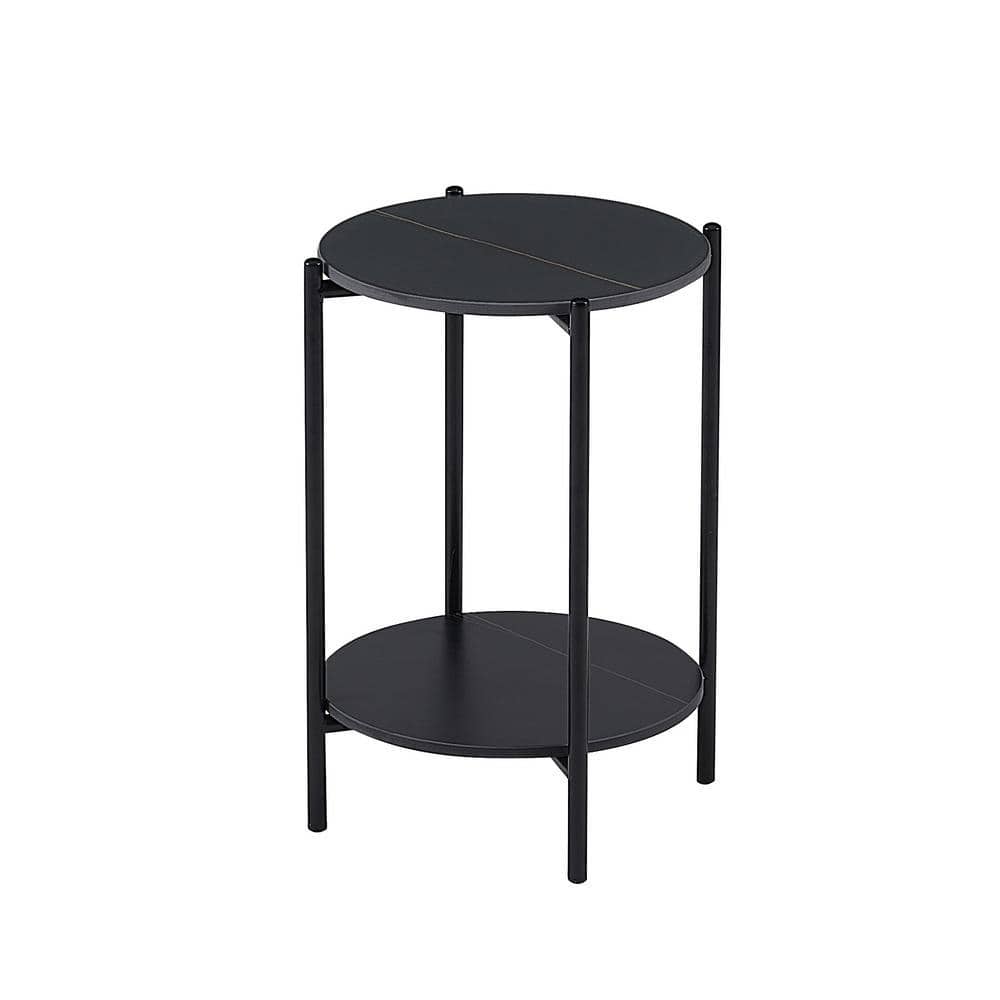 Sudzendf Black Metal Round Outdoor Side Table 1-Piece 2024-7-17-2 - The ...