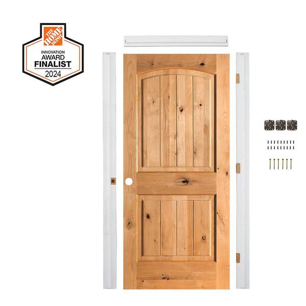 Krosswood Doors DIY 30 in. x 80 in. Knotty Alder Right-Hand Sq.Top VG ...