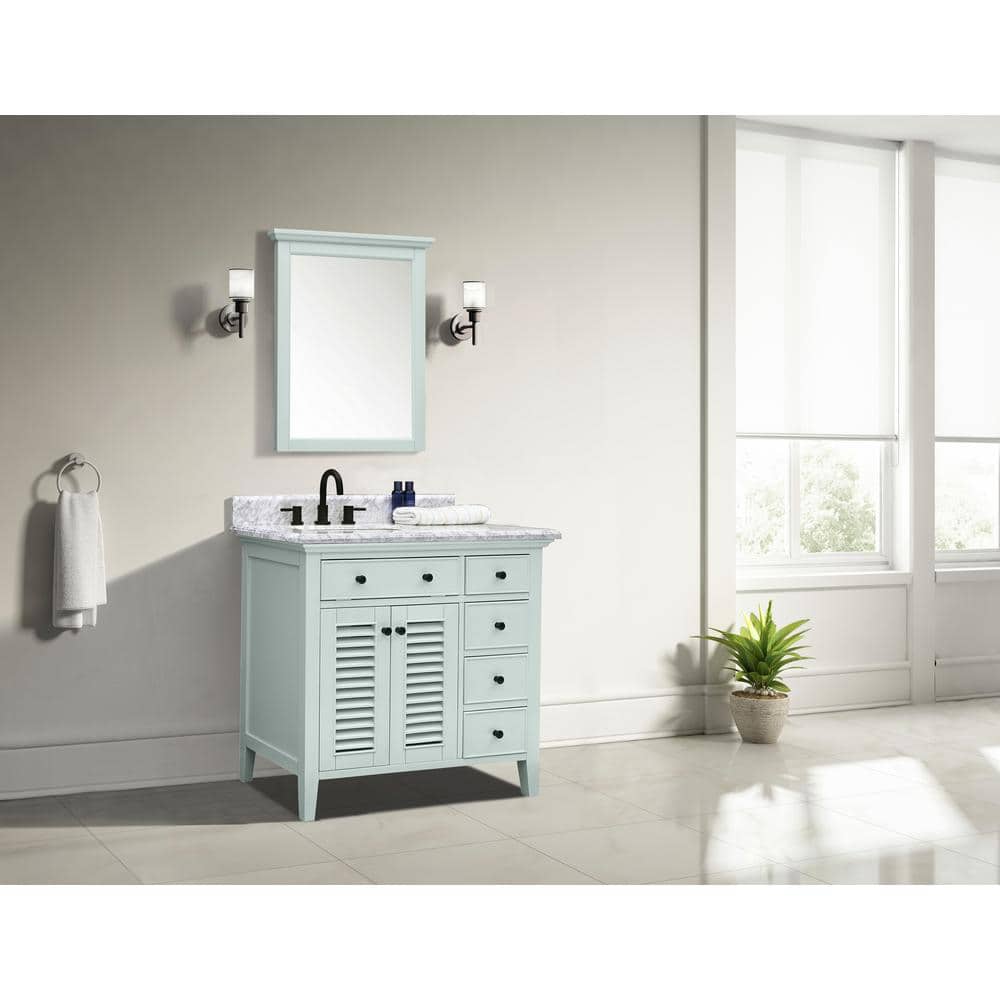 Home Decorators Collection Fallworth 37 in. Single Sink Light Green ...