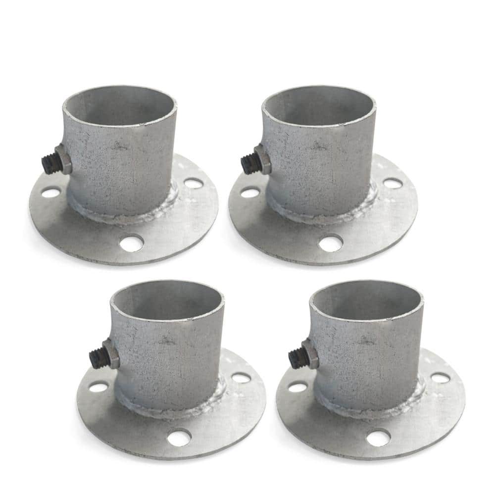 Wellco Iron Fence Post Base for 1.9 in. Round Post, 4 Pack, with 18 ...