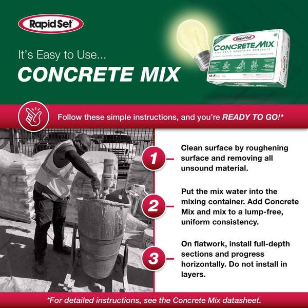 Rapid Set 60 lbs. High-Performance, Rapid-Hardening Concrete Mix ...