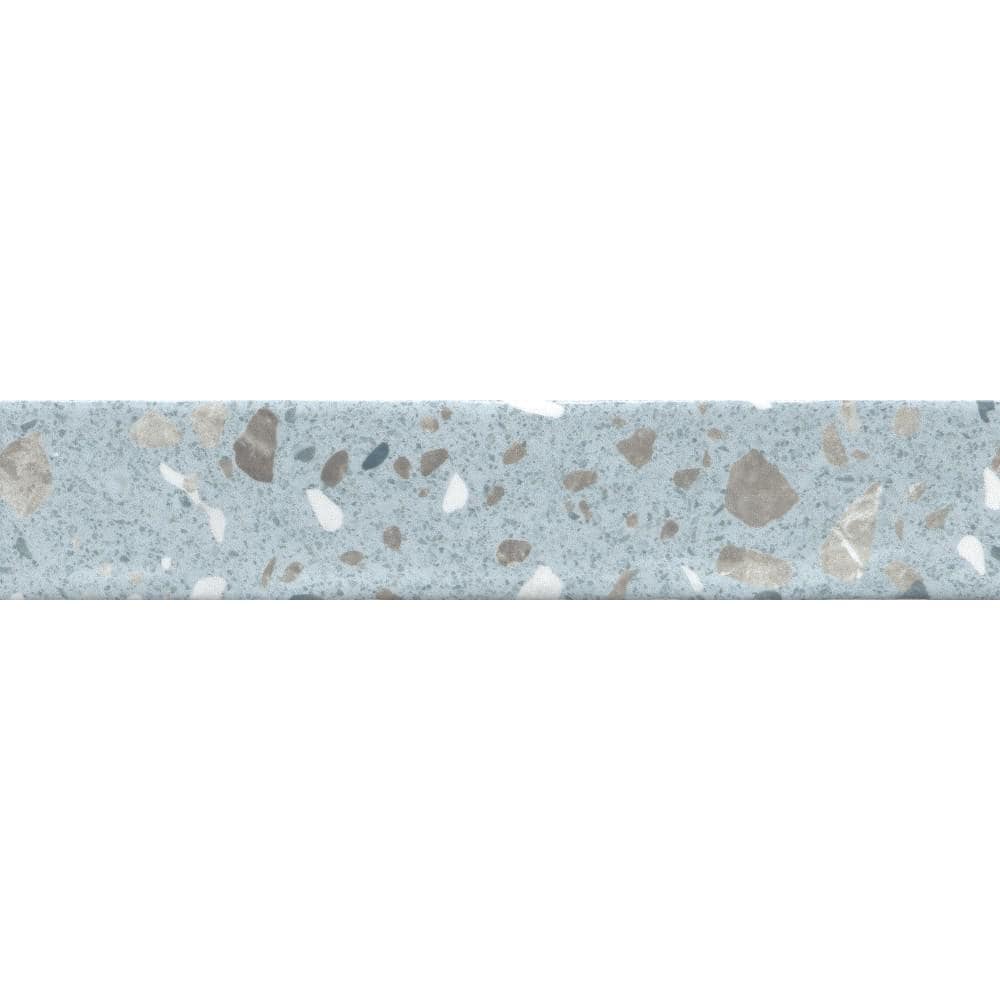EMSER TILE Corrazzo Azul 2 in. x 10 in. Glossy Ceramic Wall Tile (8.1 ...