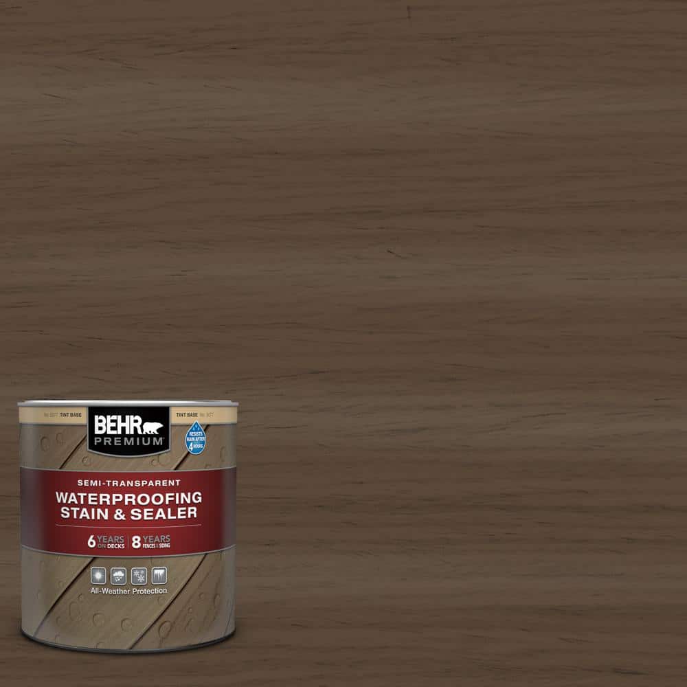 BEHR PREMIUM 1 qt. #ST-141 Tugboat Semi-Transparent Waterproofing ...