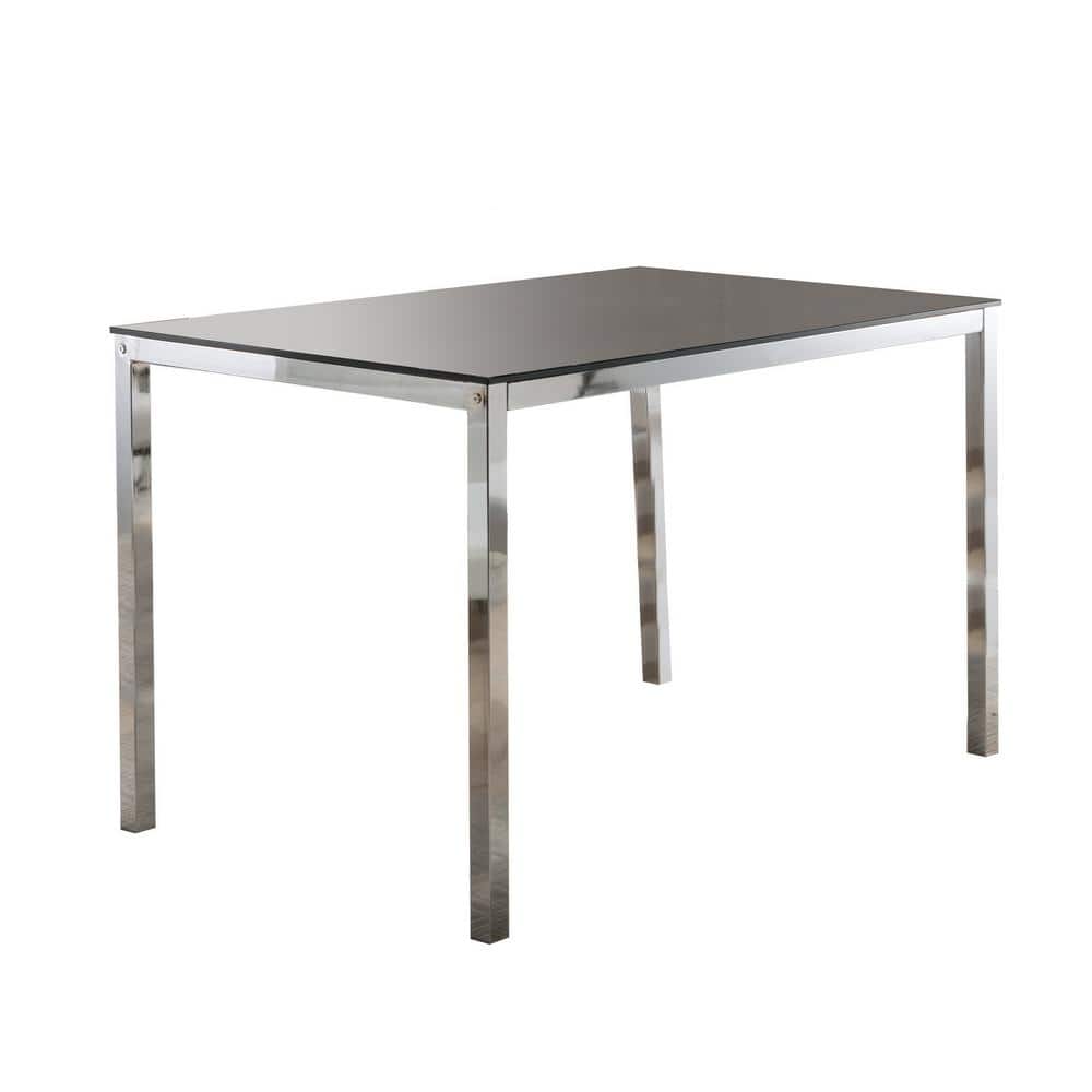Signature Home Finish Chrome Material Metal Dining Table With Top ...