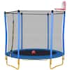Flynama 5.5 ft. Mini Toddler Trampoline in Blue with Enclosure ...