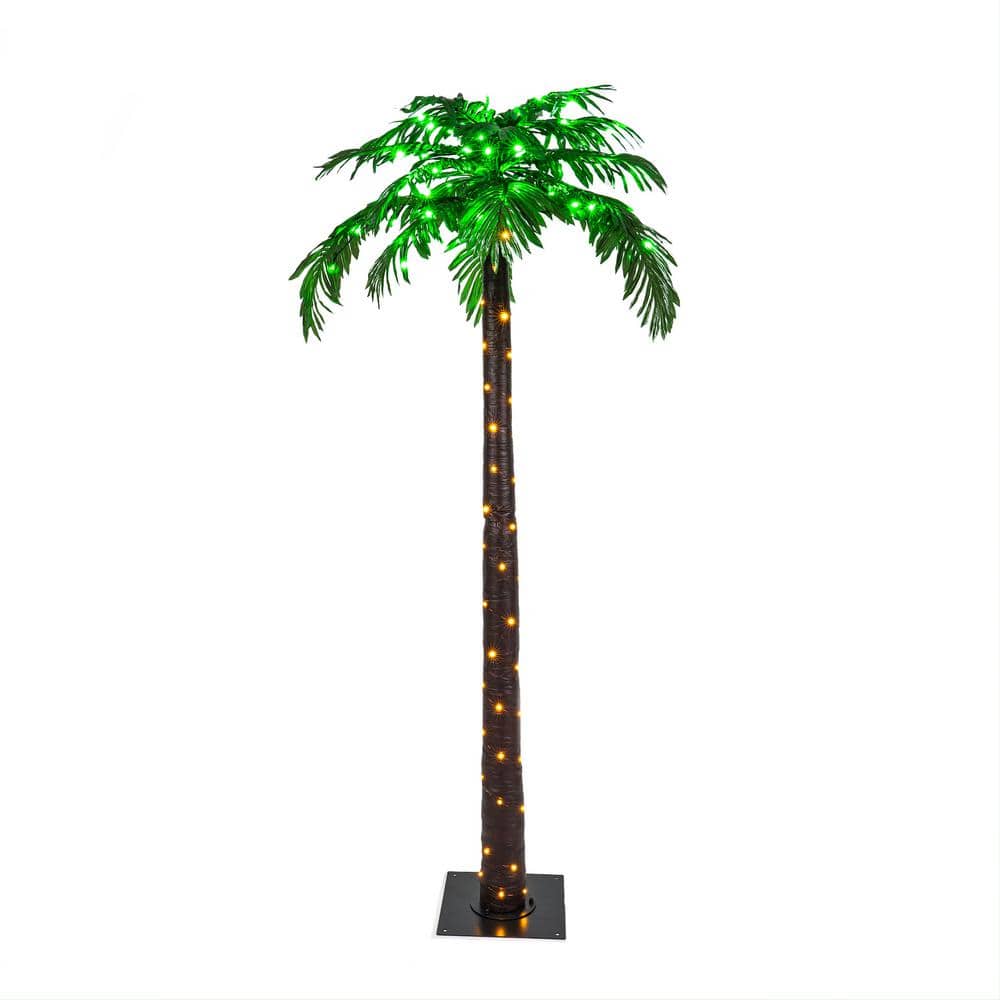 Wintergreen Lighting 6 ft. Artificial Pre-Lit LED Palm Tree with Stand ...