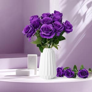 20 in. Beige Indoor/Outdoor Artificial Rose Flower YJ00049 - The Home Depot
