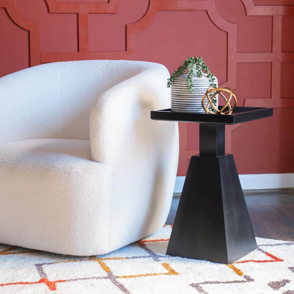 Linon Home Decor Cedric 14 in. Black Square Wood End Table THD04860 ...