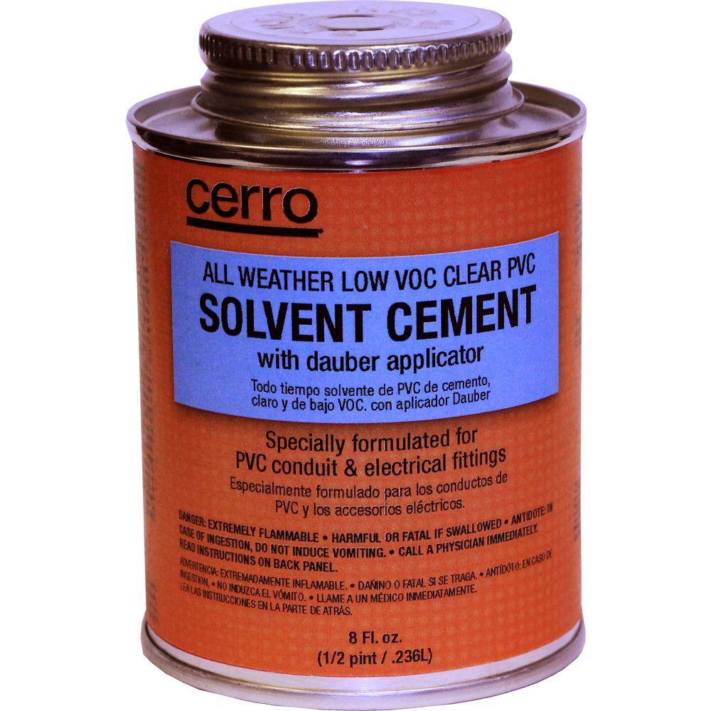 Cerro 8 oz. All Weather Low VOC PVC Solvent Cement PVCLAW8 - The Home Depot