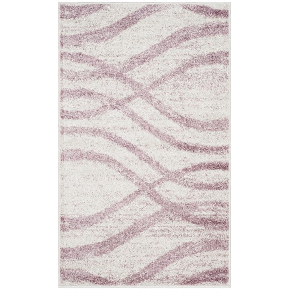 SAFAVIEH Adirondack Cream/Purple 4 ft. x 6 ft. Waves Area Rug ADR125L ...
