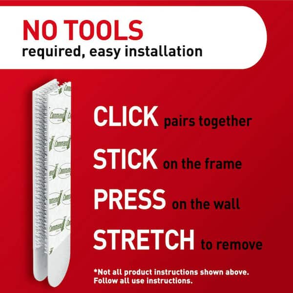 Command Large Picture Hanging Strips White Damage Free Hanging 4 Pairs 17206 The Home Depot