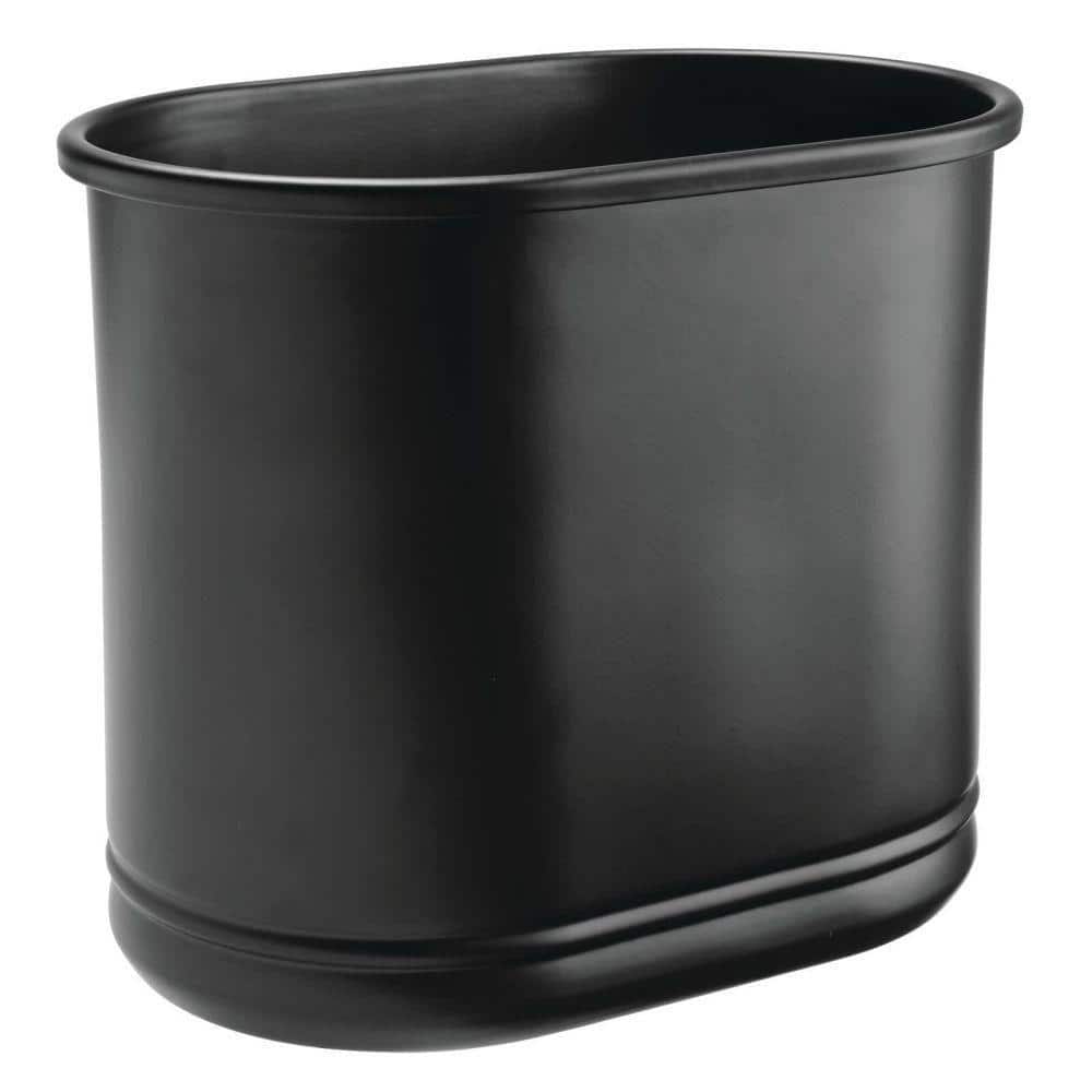 Dracelo Small Metal Oval 2.5 Gal. Trash Can Decorative Wastebasket in ...