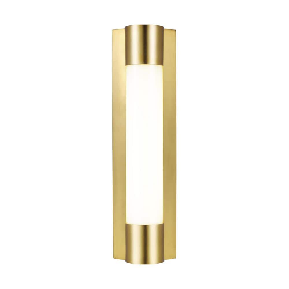 Generation Lighting Loring 5 in. W x 18 in. H 1-Light Burnished Brass ...