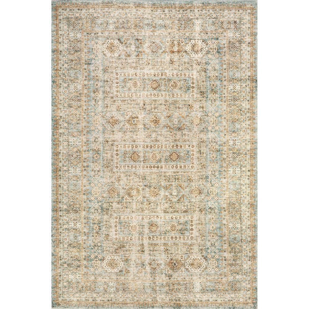 RUGS USA Tilicho Distressed Wool Light Green 8 ft. x 10 ft. Indoor ...