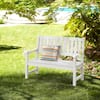 LUE BONA White 2-Person Plastic Outdoor Bench with Cup Holder All ...