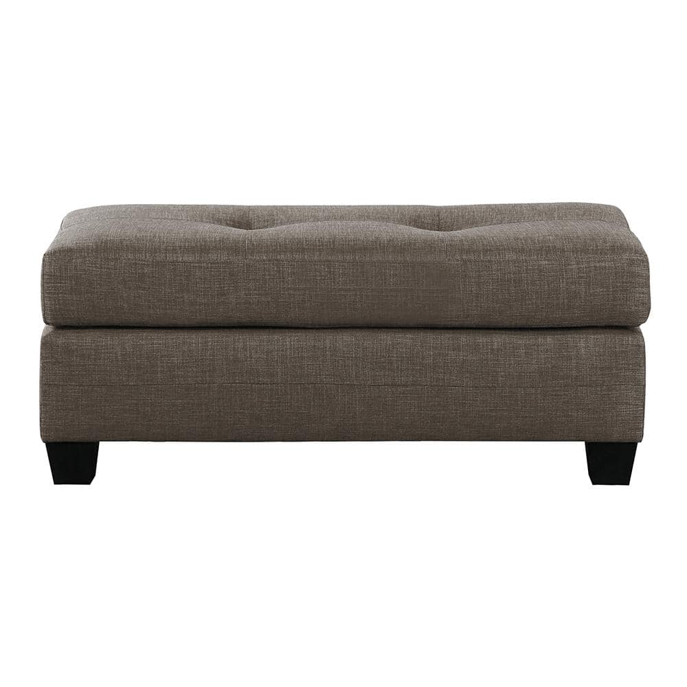 Lazzara Charley Brown Textured Fabric Rectangle Ottoman 9789BRG-4 - The ...