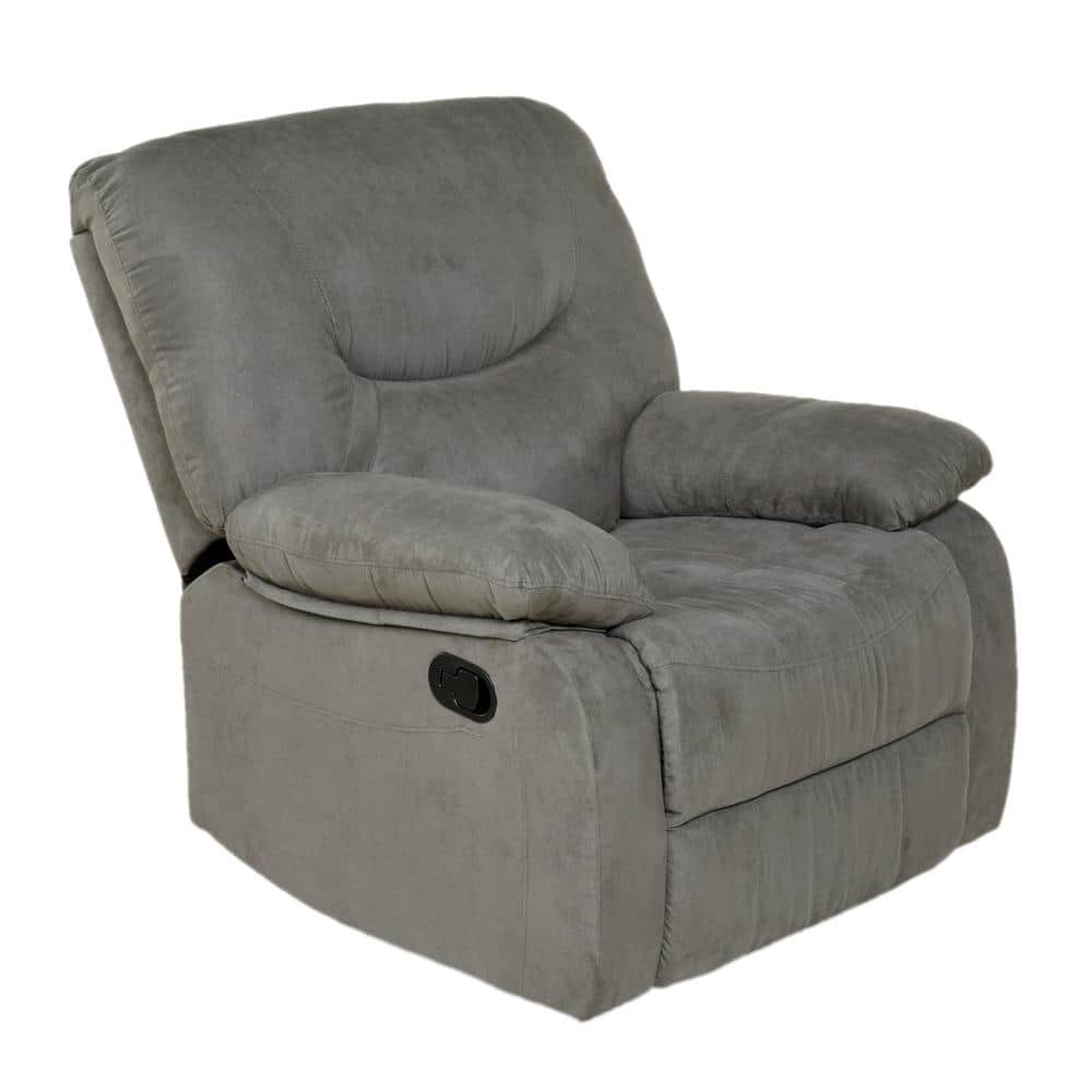 Relaxzen Gray Microfiber Rocker Recliner 60-701504 - The Home Depot