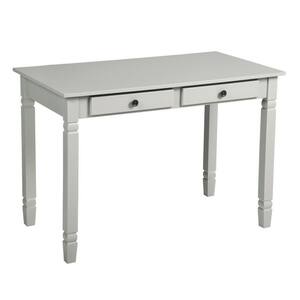 Tidoin 42 in. Rectangular Gray Metal 2 Drawers Writing Desk with Wood ...