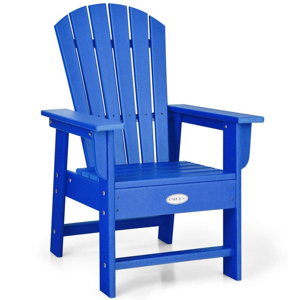 WELLFOR Kids' Only Blue Plastic Certified Patio Adirondack Chair (1 ...