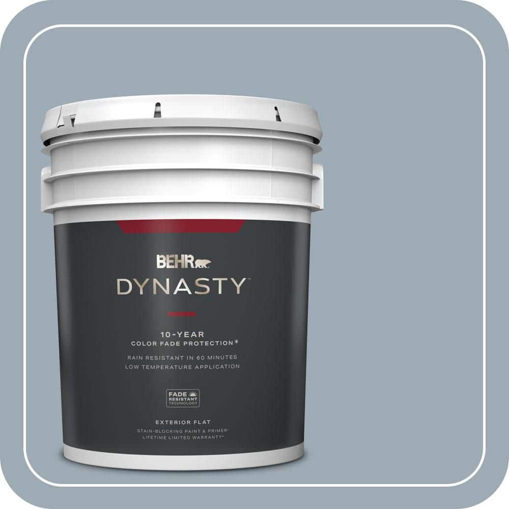 BEHR DYNASTY 5 gal. #T13-6 Twilight Flat Exterior Stain-Blocking Paint ...