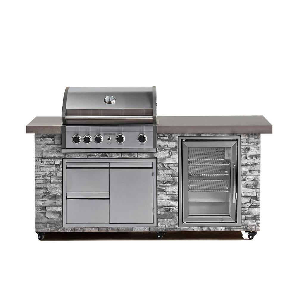 PROKAn 78 in. Pro Elite 5-Burner European Ledge Propane Gas Grill ...