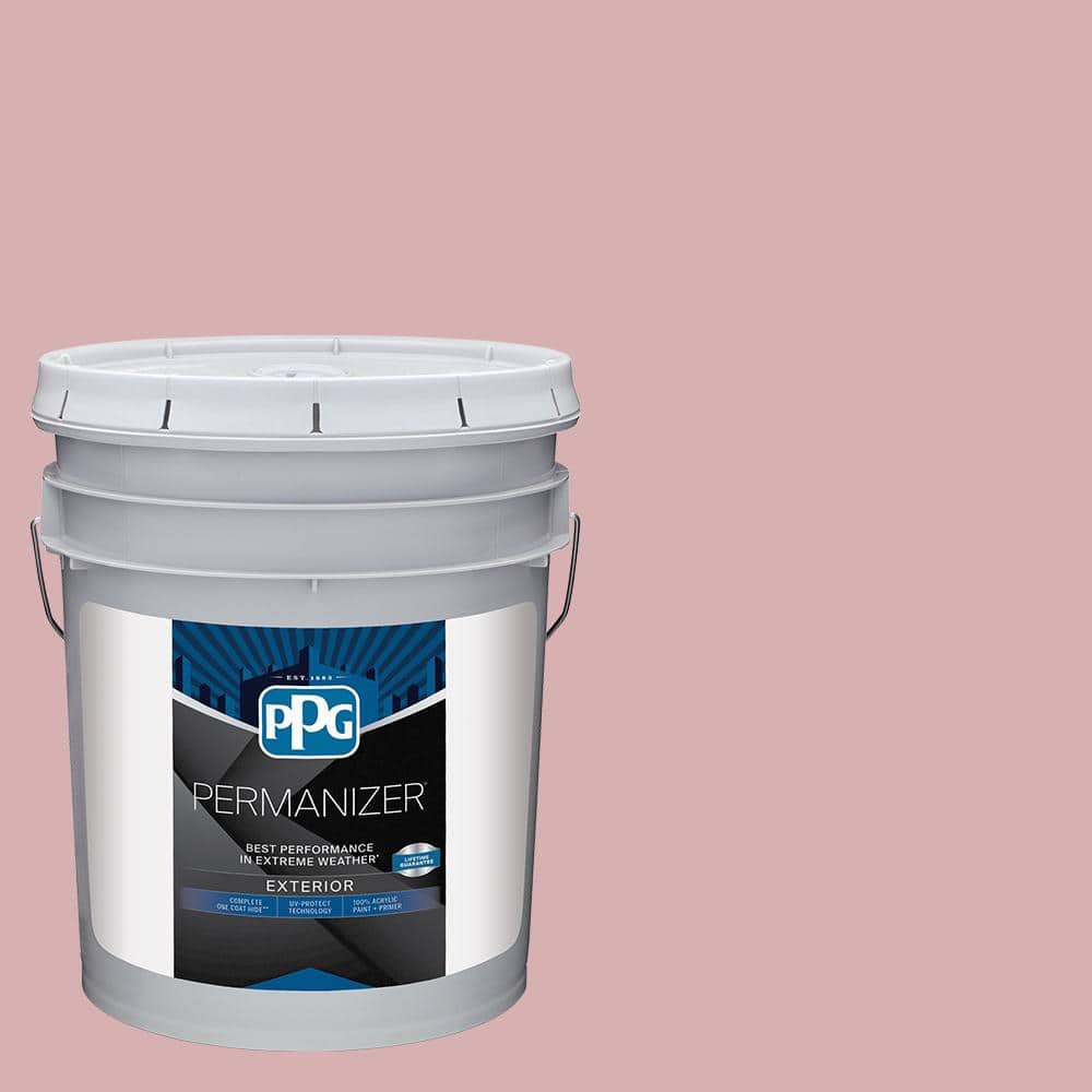 PERMANIZER 5 gal. PPG1053-4 Radiant Rouge Flat Exterior Paint PPG1053 ...