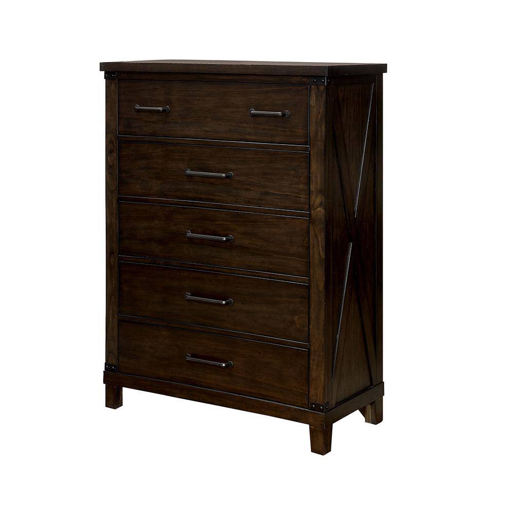 William's Home Furnishing Bianca Dark Walnut Transitional Style Bedroom ...