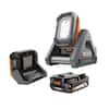 RIDGID 18V Cordless Flood Light Kit with Detachable Light with 2.0 Ah ...