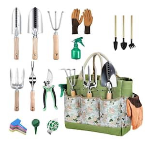 Dyiom 3-Piece Heavy-Duty Green Aluminum Garden Tool Set Including Hand ...