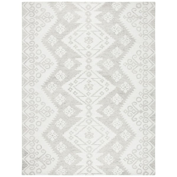 SAFAVIEH Micro-Loop Ivory/Beige 8 ft. x 10 ft. Chevron Geometric Area ...