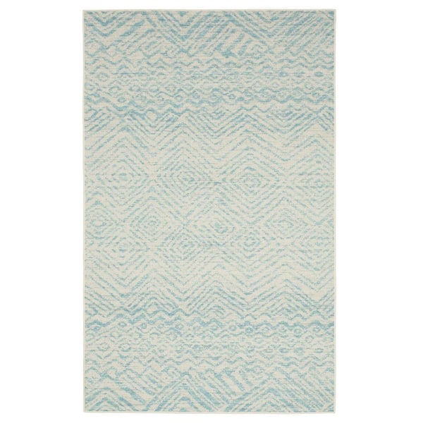 Mohawk Home Zig Zag Stripe Aqua 6 ft. x 9 ft. Area Rug 868222 - The ...